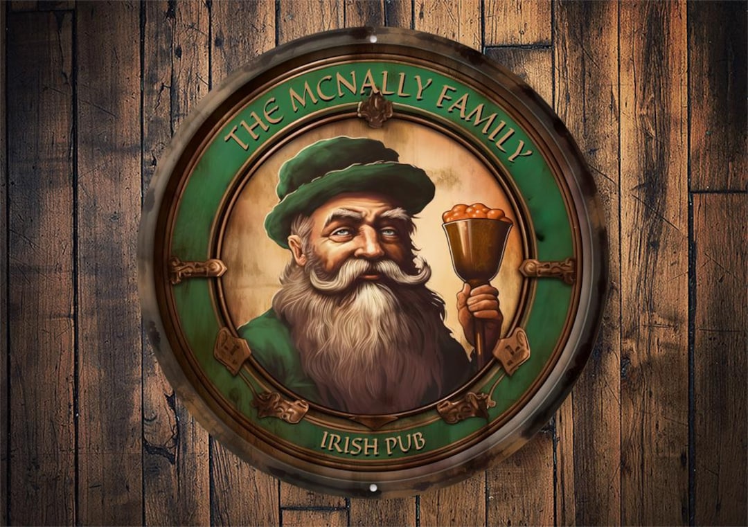 Family Irish Pub Sign, Personalized Home Bar Decor, Irish Pride Decor ...