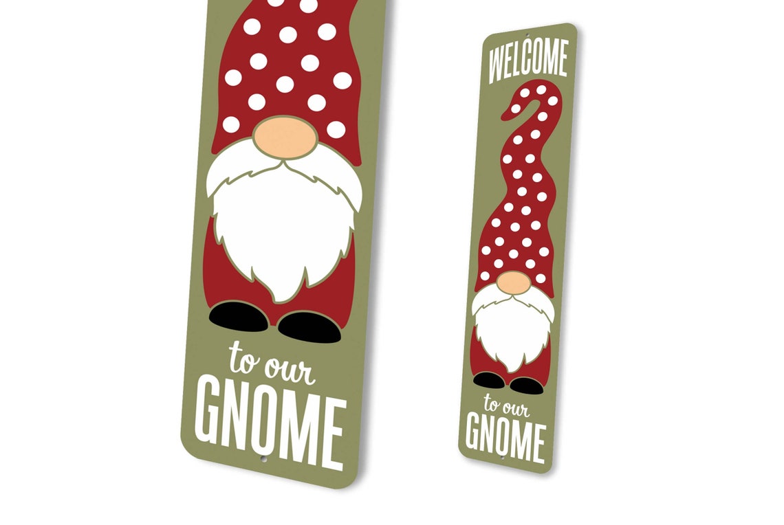 Welcome to Our Gnome Porch Sign, Christmas Decor, Welcome Sign, Gnome ...