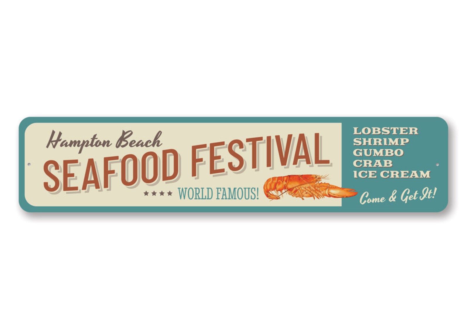 Seafood Festival Sign, Seafood Signs, Food Festival, Aluminum Beach ...