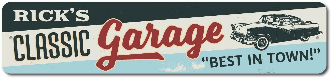 Classic Garage Sign, Custom Garage Owner Name, Best in Town Garage ...