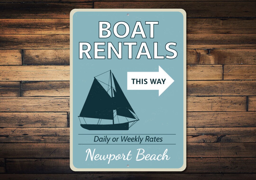 Boat Rentals Sign, Custom Beach Location Name This Way Arrow Decor ...