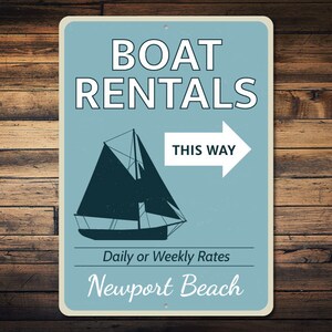 Boat Rentals Sign, Custom Beach Location Name This Way Arrow Decor ...