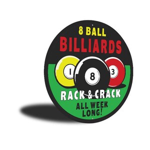 8 Ball Billiards Sign, Custom Billiard Sign, Pool Lovers, Billiards ...