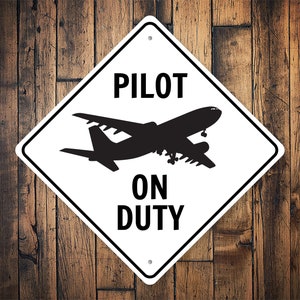 Pilot on Duty Sign, Pilot Sign, Pilot Lover Decor, Airplane Pilot Sign ...