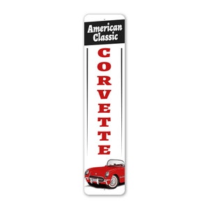 Vertical Corvette Sign, Classic Corvette Decor, Corvette Garage, Garage ...