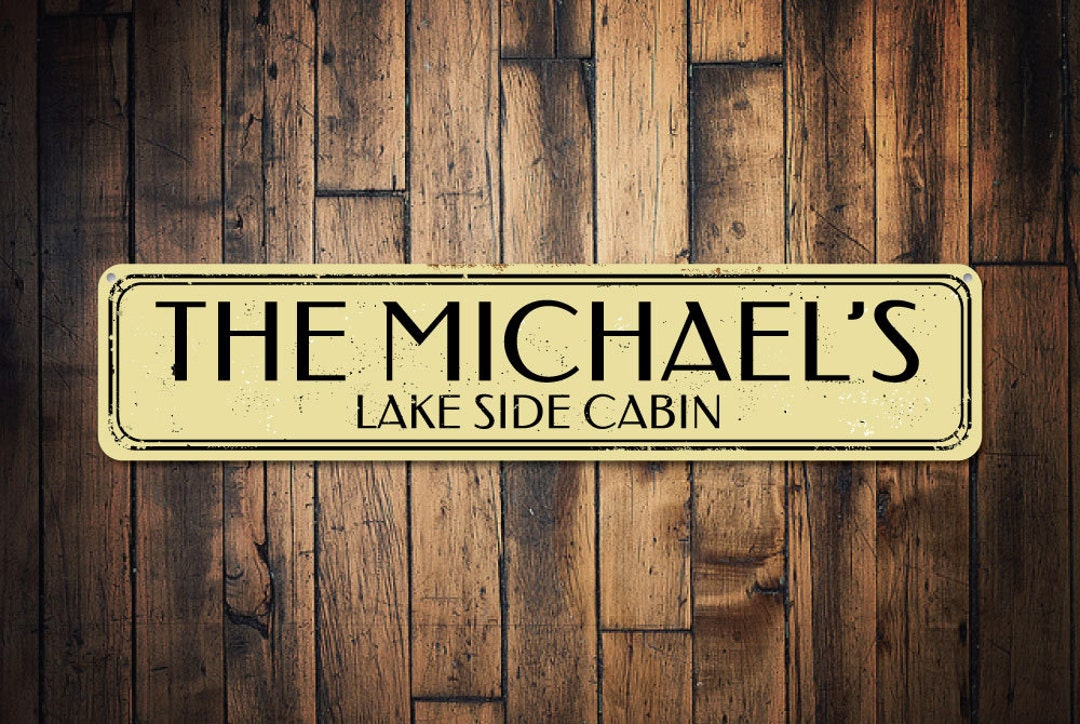 Lakeside Cabin Sign, Personalized Lake Side Cabin Decor, Metal Lake ...