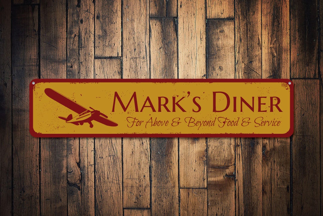 Airplane Diner Sign, Personalized Aviation Sign, Airplane Sign, Food ...