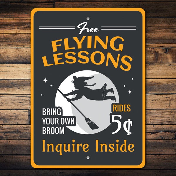 Witch Flying Lessons Sign - Etsy