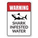 Shark Infested Sign, Infested Shark Water, Shark Warning, Shark Lovers ...