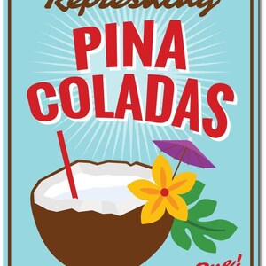Pina Coladas Sign, Pina Colada Decor, Coconut Drink Sign, Beach Bar ...