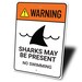 Warning for Shark Sharks Sign Shark Present Sign Ocean - Etsy