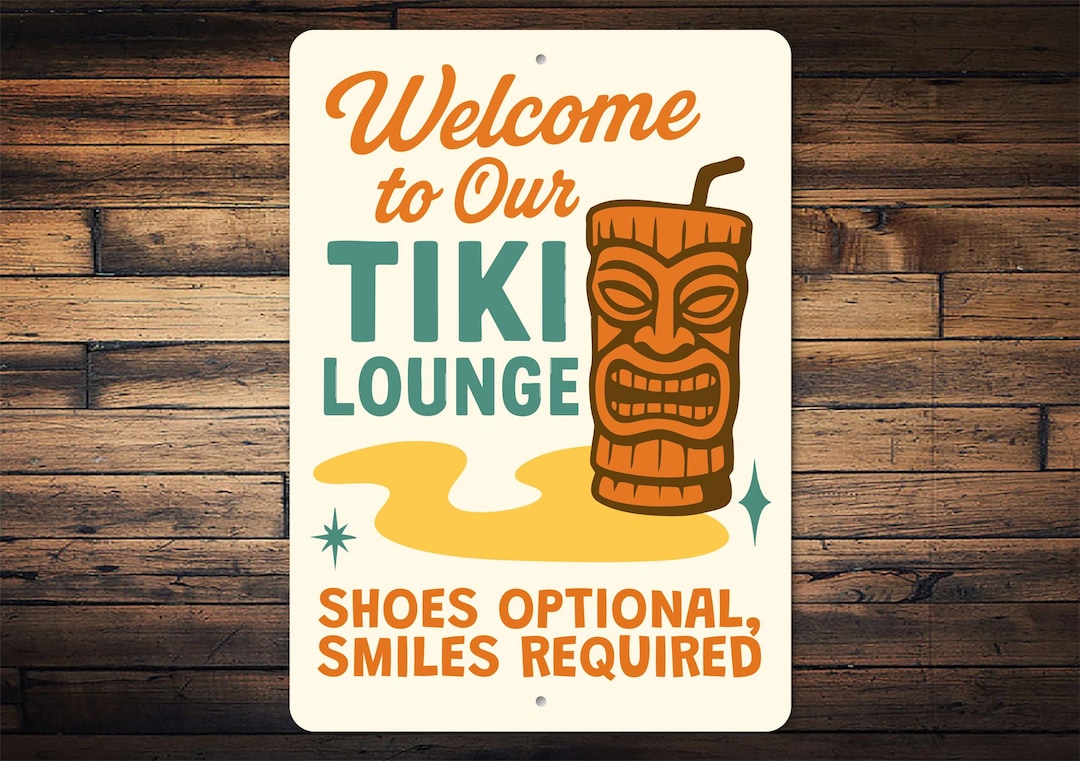 Welcome to Our Tiki Lounge Sign – Tropical Bar Decor, Tiki Bar Sign ...