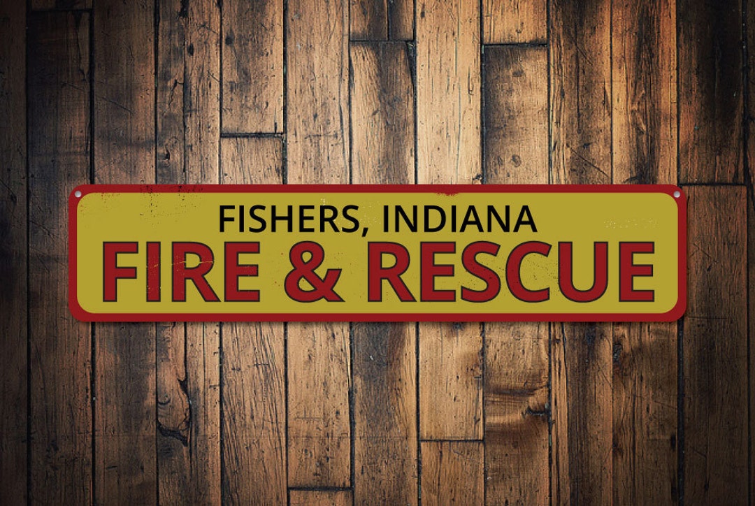 Fire Rescue Sign, Custom City State, Fire Station Decor, Fire ...