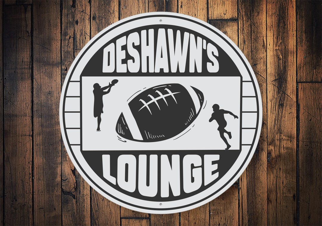 Custom Football Lounge Sign, Football Lover Decor, Football Lounge ...