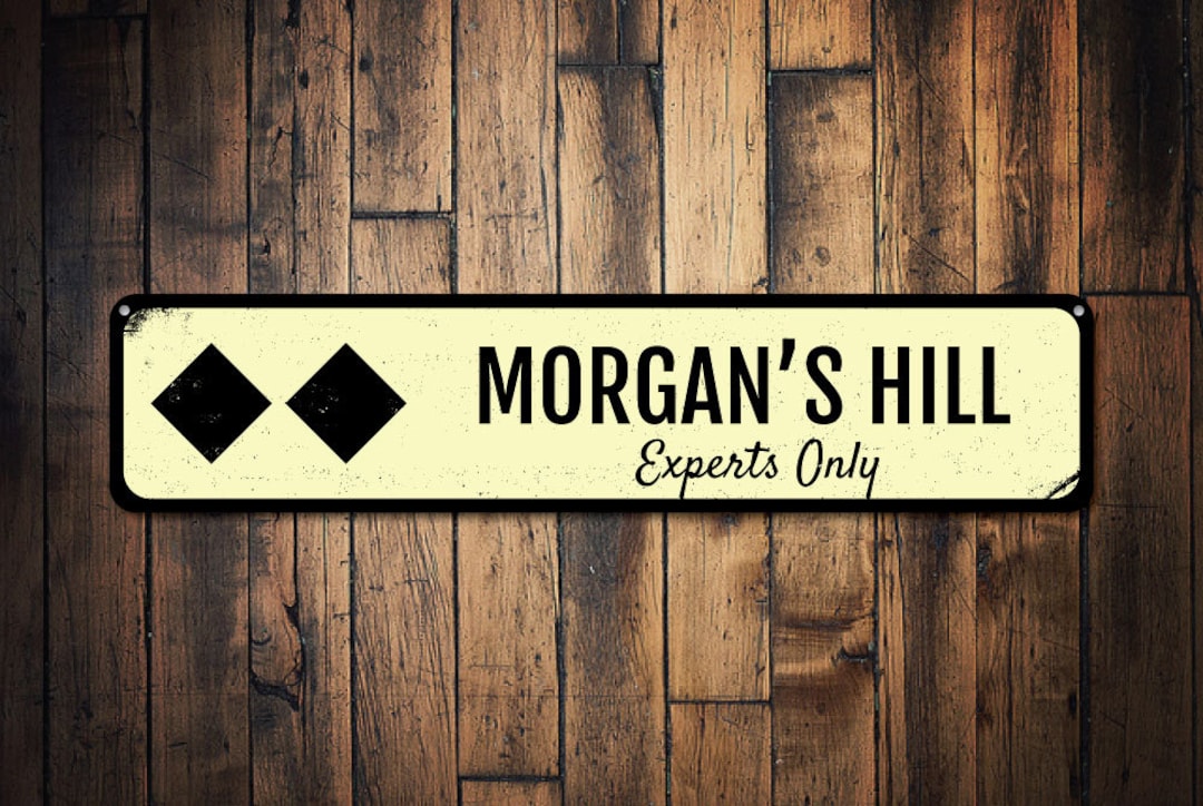 Double Black Diamond Experts Only Ski Sign, Personalized Skiing Lover ...