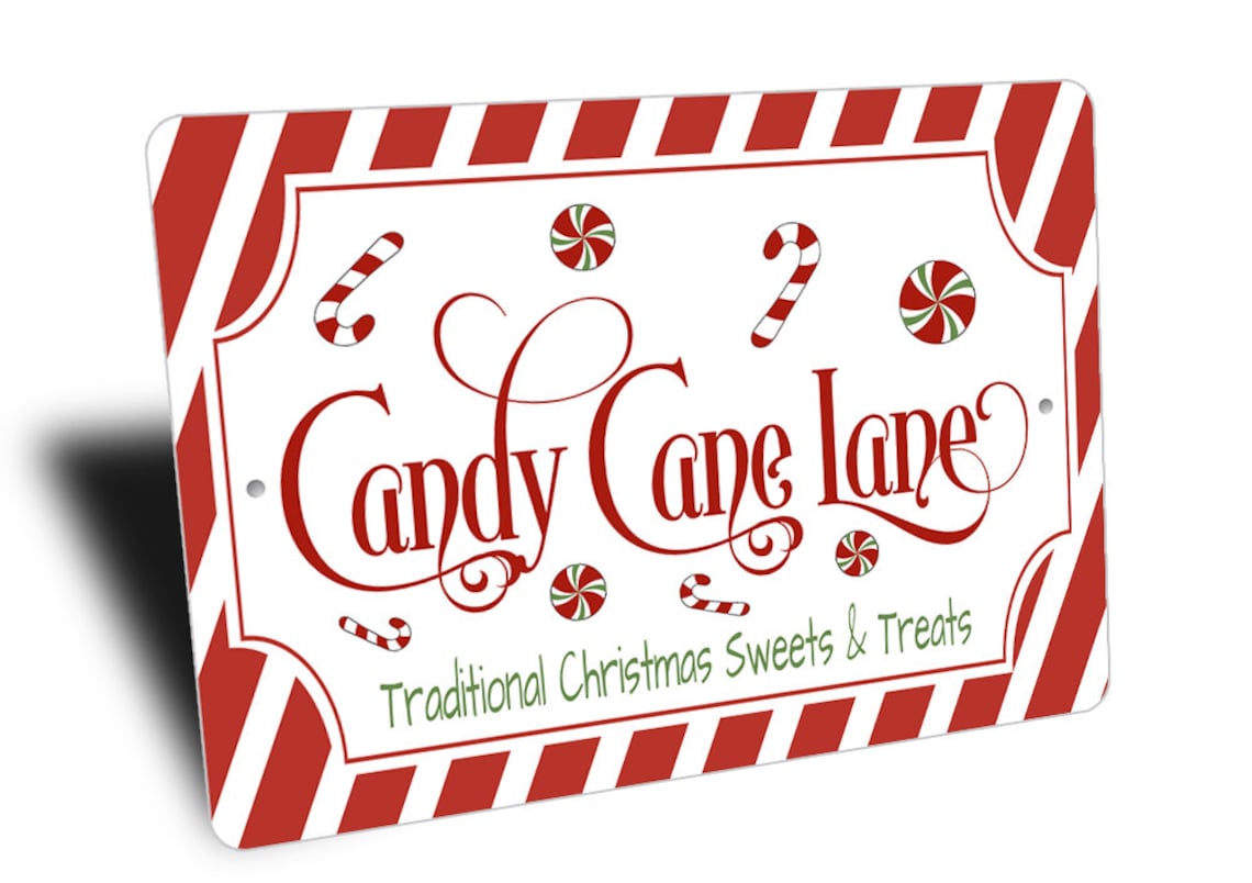 Candy Cane Lane Sign Christmas Treat Christmas Goodies - Etsy