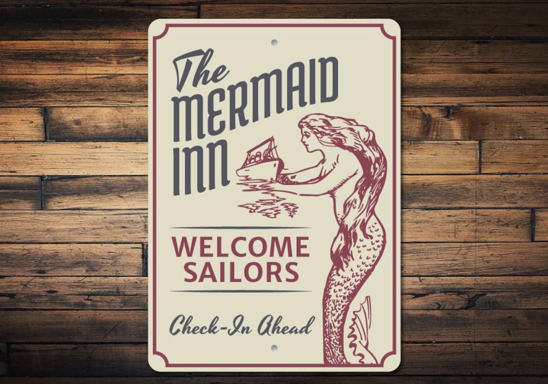 Mermaid Inn Sign, Welcome Decor, Welcome Sign, Mermaid Decor, Mermaid ...
