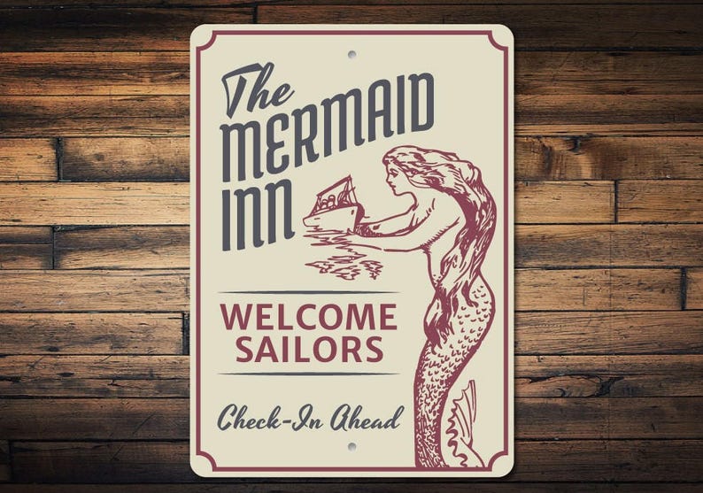 Mermaid Inn Sign Welcome Decor Welcome Sign Mermaid Decor | Etsy