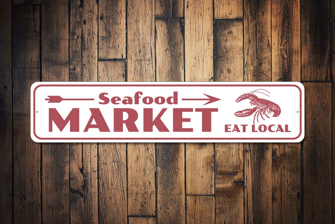 Seafood Market Sign Seafood Lover Gift Lobster Sign Lobster | Etsy