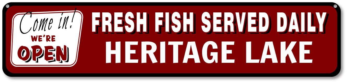 Lake Sign Custom Lake Sign Open Fresh Fish Served Daily Lake | Etsy