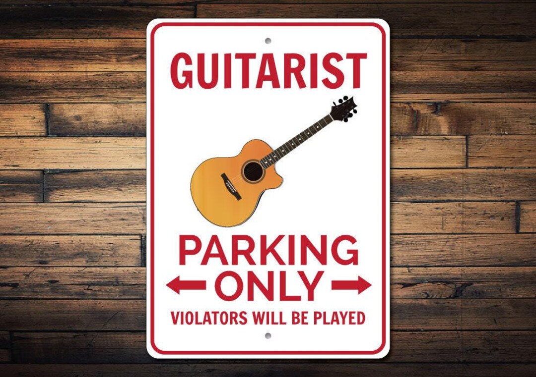 Guitarist Parking Sign, Guitarist Gift, Guitar Player Sign, Guitar ...