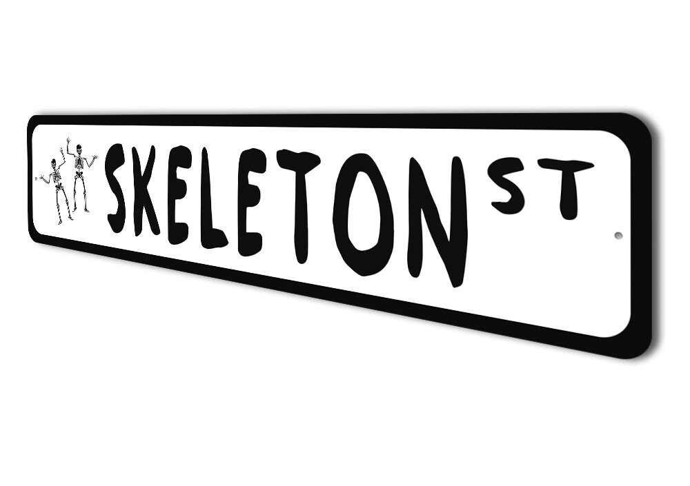 Skeleton St Sign, Skeleton Sign, Skeleton Lover, Halloween Skeleton ...