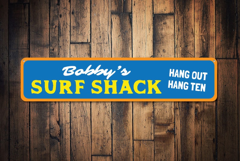 Hang Out Hang Ten Sign Personalized Surf Shack Kid Name - Etsy