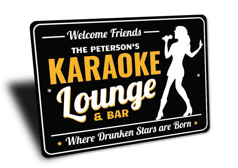 Karaoke Lounge Sign, Karaoke Bar Decor, Family Karaoke Sign, Custom ...