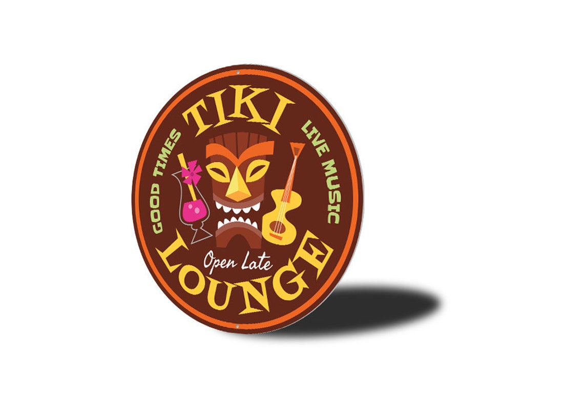 Tiki Lounge Sign Tiki Times Tiki Bar Life Tropical Tiki - Etsy