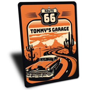 Custom Garage Sign, Vintage Route 66 Sign, Route 66 Memorabilia, Retro ...