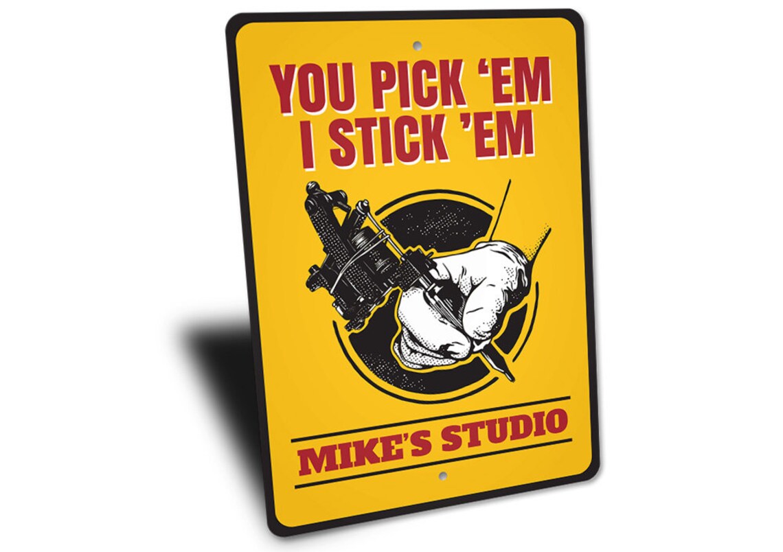 You Pickem We Stickem Sign Tattoo Shops Tattoo Shop Sign | Etsy