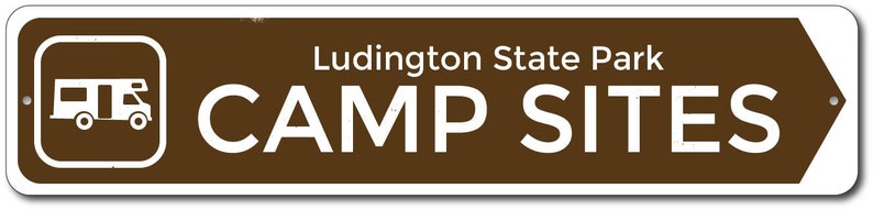 Camp Sites Camper Sign Custom Metal Arrow State Park Location - Etsy