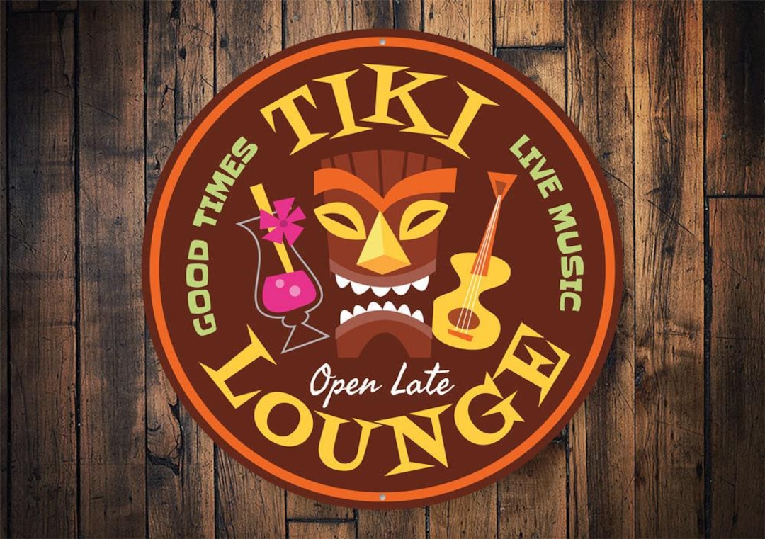 Tiki Lounge Sign, Tiki Times, Tiki Bar Life, Tropical Tiki Bar, Tiki ...