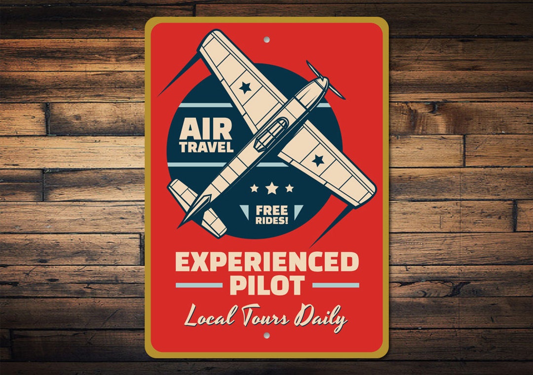Air Travel Sign, Free Rides Sign, Retro Aviation Decor, Flight Tours ...