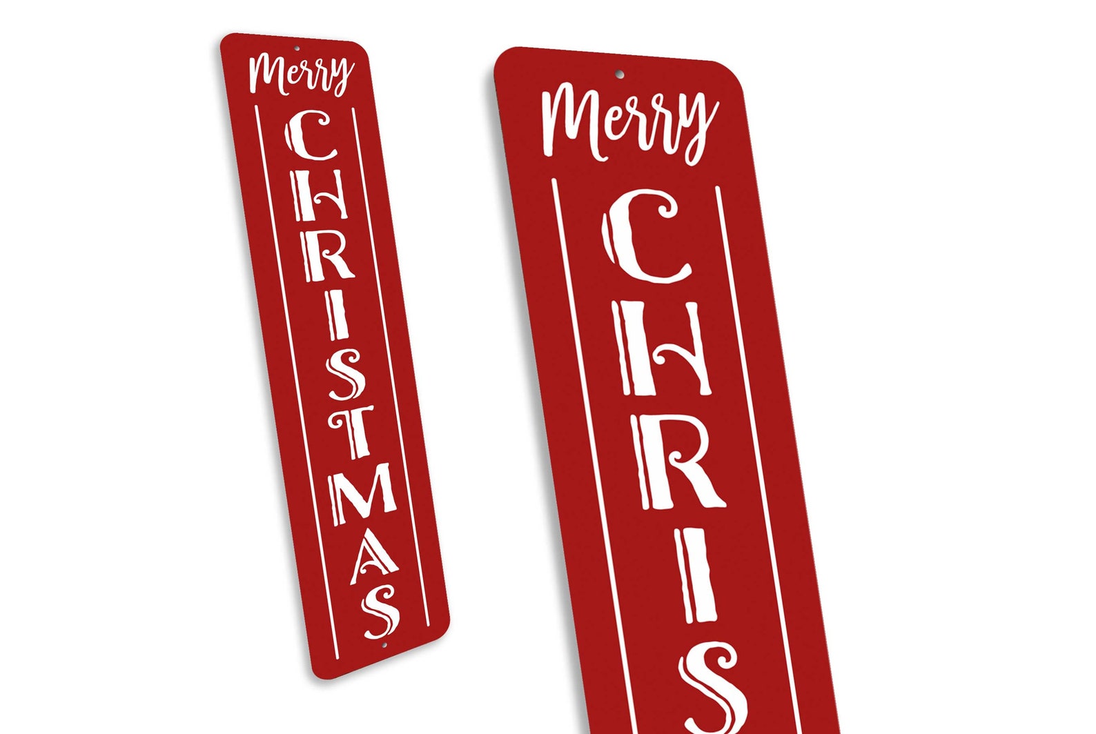 Classic Merry Christmas Vertical Metal Sign, Christmas Porch Decor ...