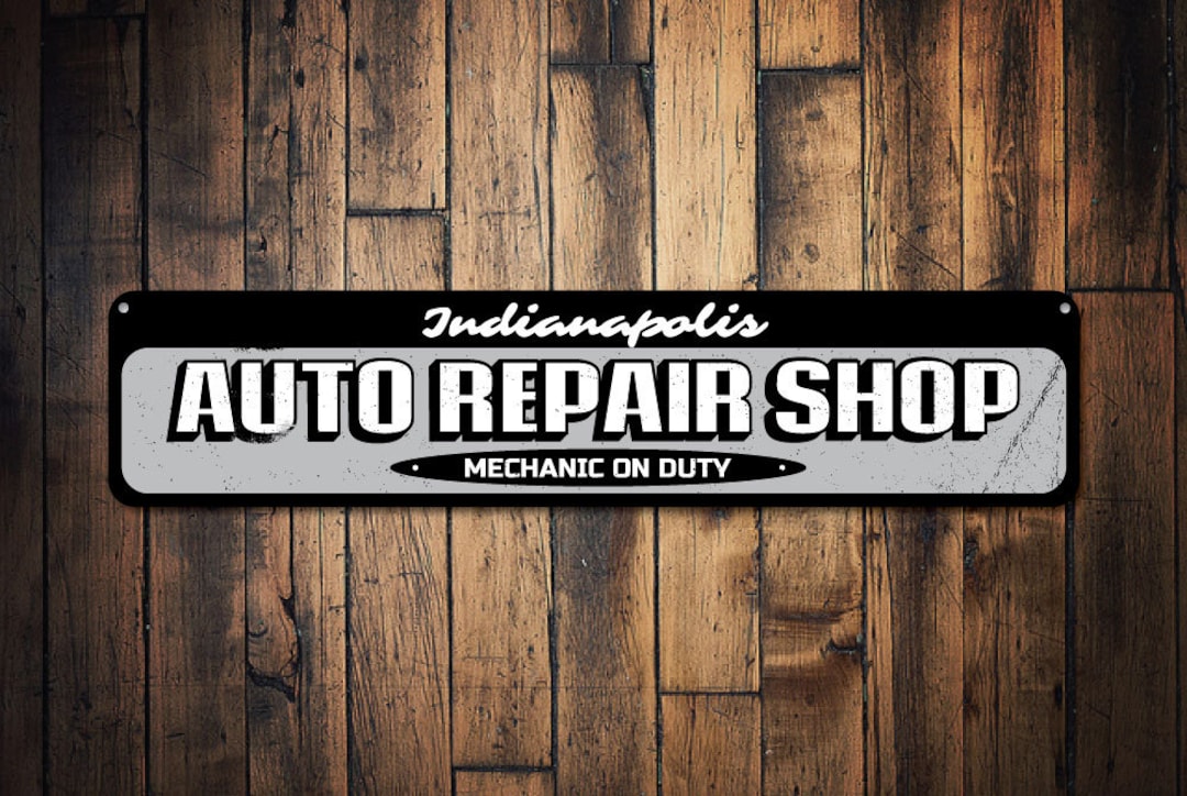Auto Repair Shop Sign, Personalized Garage Location City Sign, Custom ...