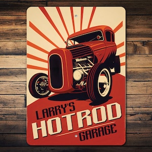 Custom Hot Rod Garage Sign, Vintage Garage Sign, Garage Decor, Unique ...