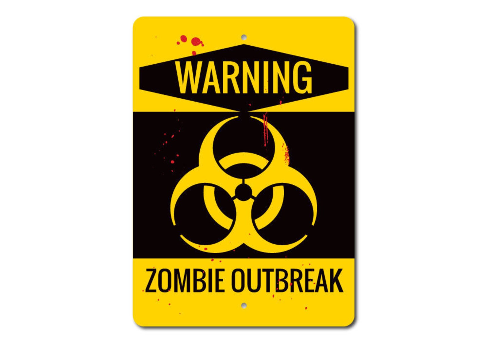 Zombie Outbreak Sign Warning Zombie Sign Zombie Decor | Etsy