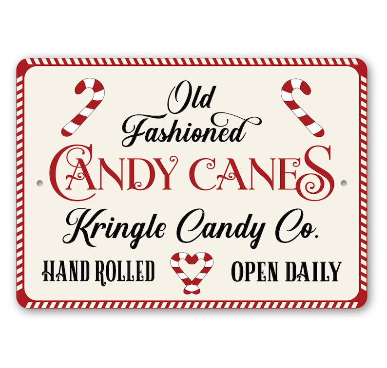 Old Fashion Candy Cane Sign, Candy Cane Sign, Christmas Treat Sign ...