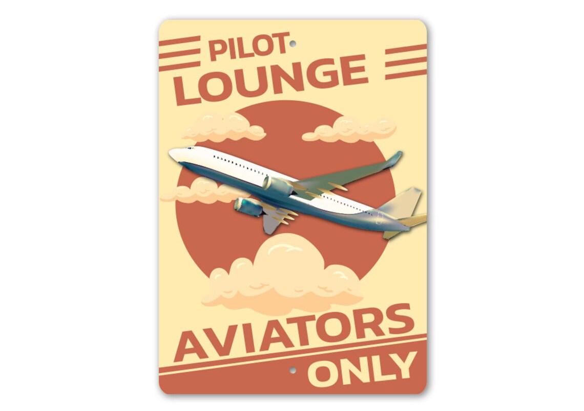 Pilot Lounge Sign Custom Pilot Sign Aviators Only Gift - Etsy