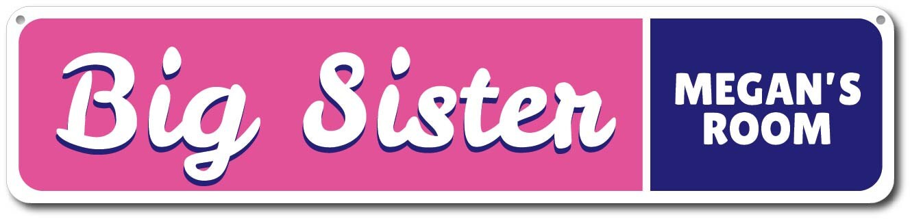 Big Sister Sign Personalized Kid's Room Sign Custom Girl | Etsy