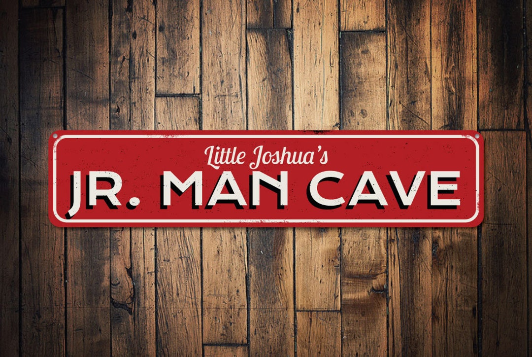 Jr. Man Cave Sign, Personalized Child Name Room Sign, Custom Kid Man ...