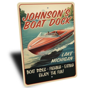 Family Boat Dock Sign, Custom Boat Dock Sign, Decor for Boat Dock ...