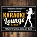 Karaoke Lounge Sign, Karaoke Bar Decor, Family Karaoke Sign, Custom ...