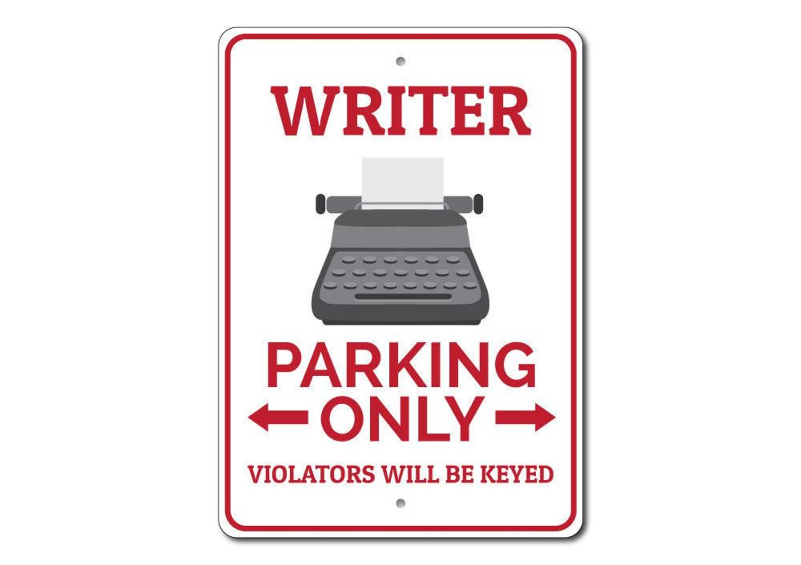 Writer Parking Sign, Writer Sign, Typewriter Decor, Writer Gift for ...