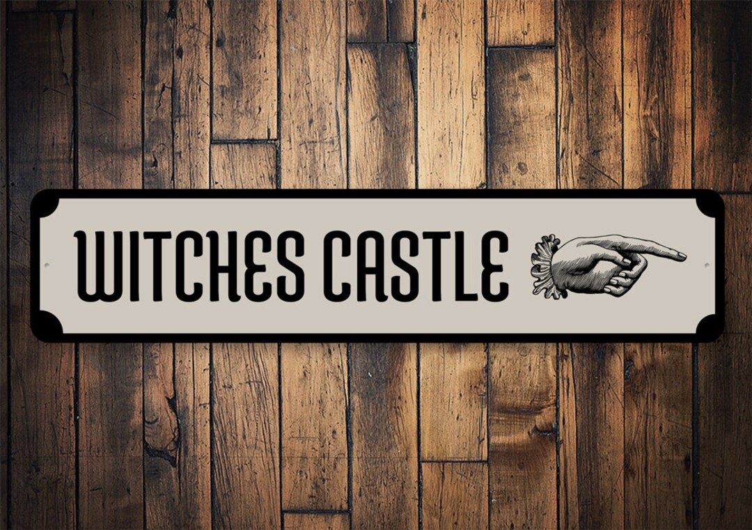 Witches Castle Sign Dark Castle Sign Cursed Castles - Etsy