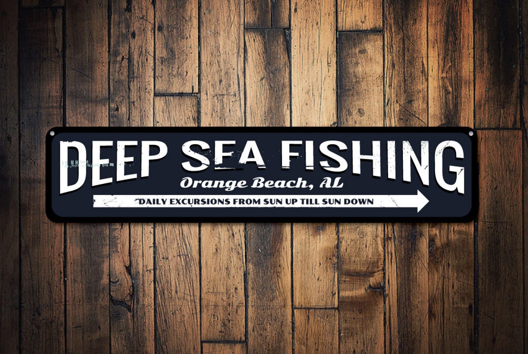 Beach Arrow Sign, Personalized Deep Sea Fishing Sign, Beach Location ...