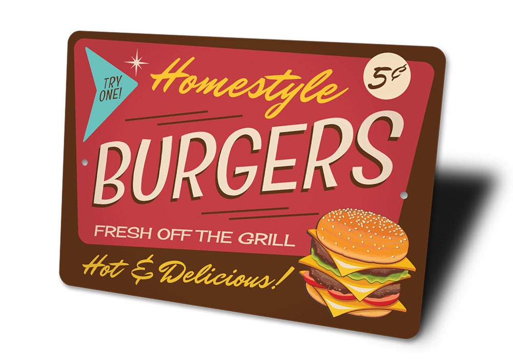 Homestyle Burger Sign Burger Sign Vintage Burger Vintage - Etsy