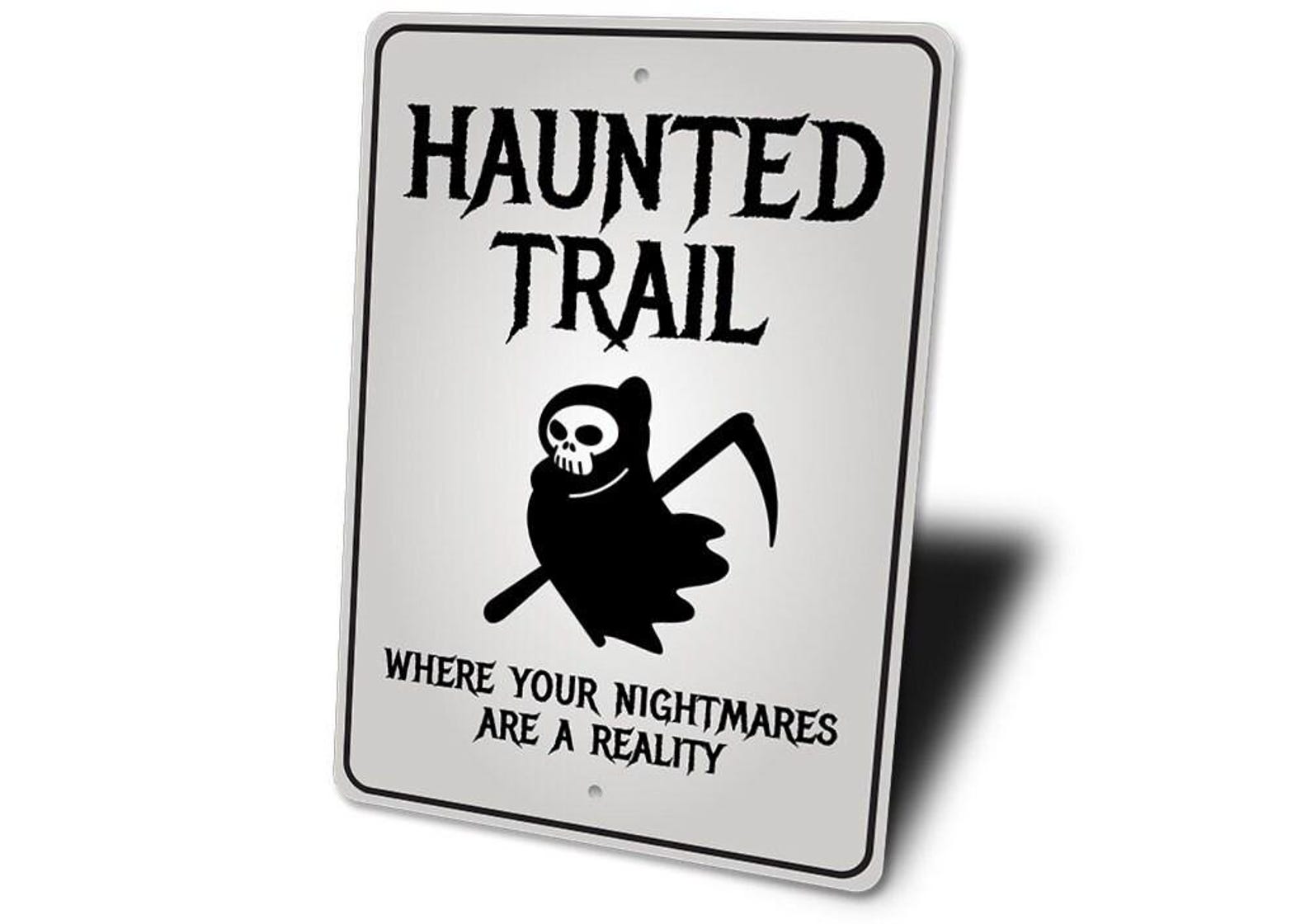 Haunted Trail Sign, Halloween Trail Ride, Haunted Trail, Halloween Sign ...