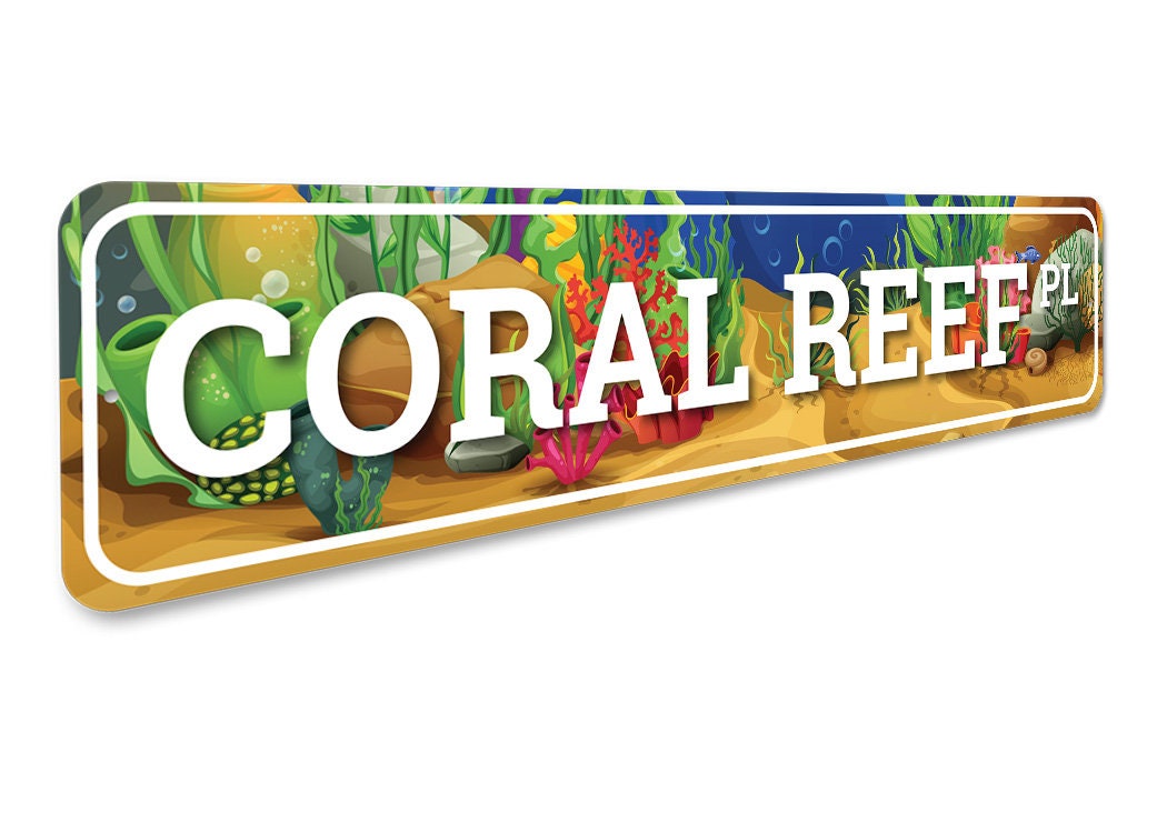 Coral Reef Place Sign Custom Coral Reef Sign Coral Reef - Etsy